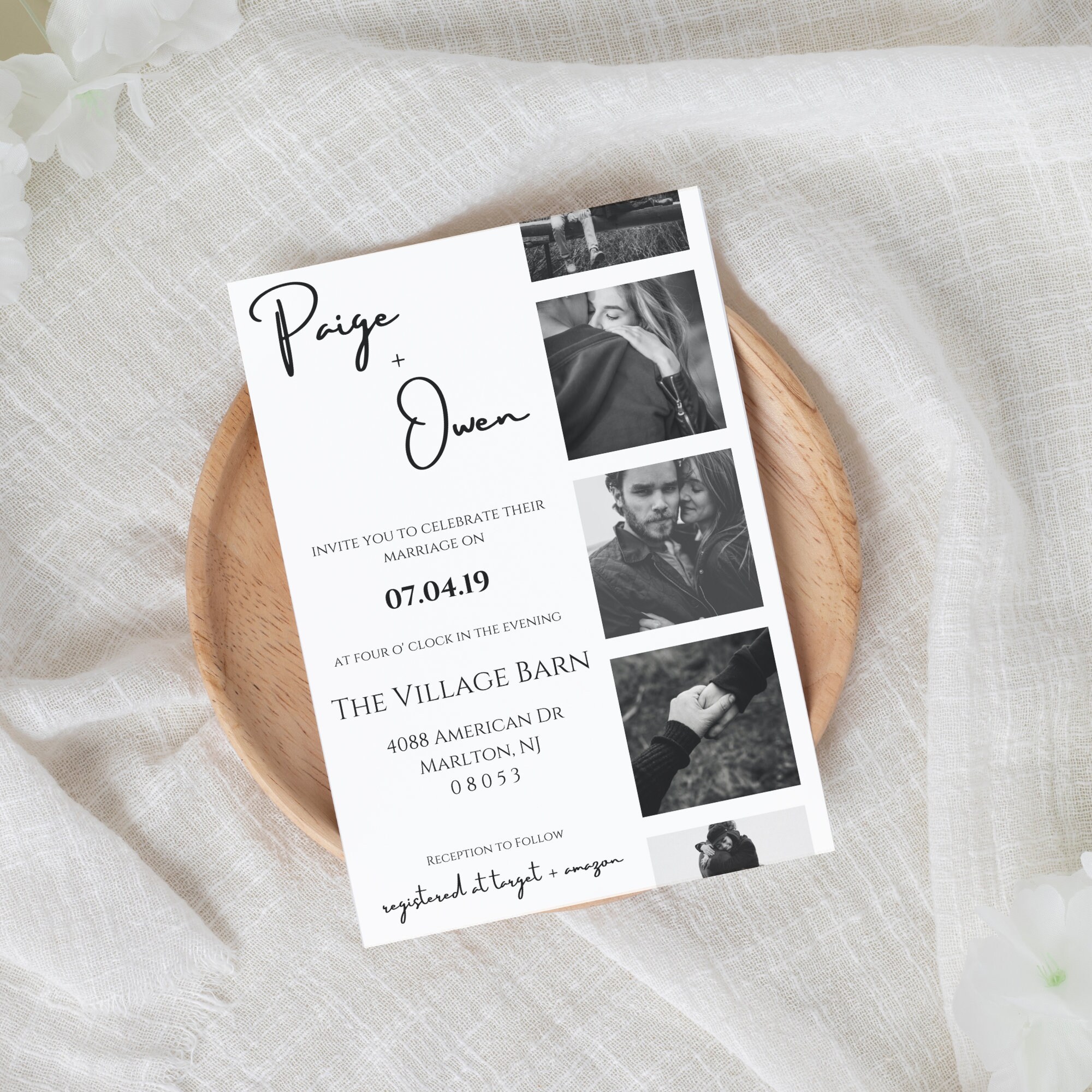 Photo Wedding Invite | Wedding Invite Boho | Wedding Invitation With ...