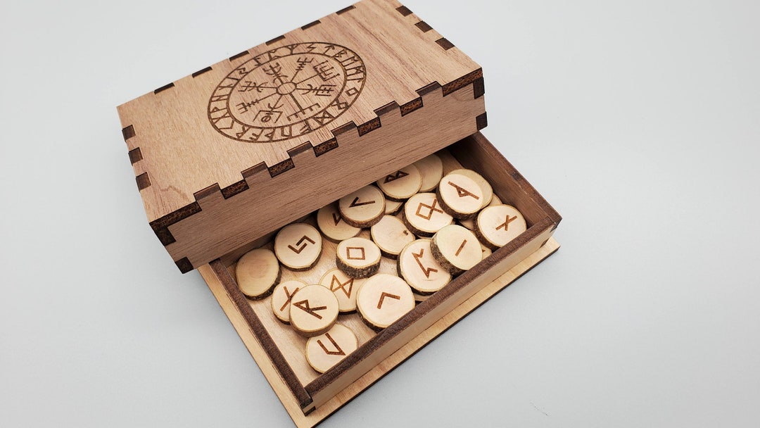 Wooden Elder Futhark Runes and Pocket-sized Box - Etsy