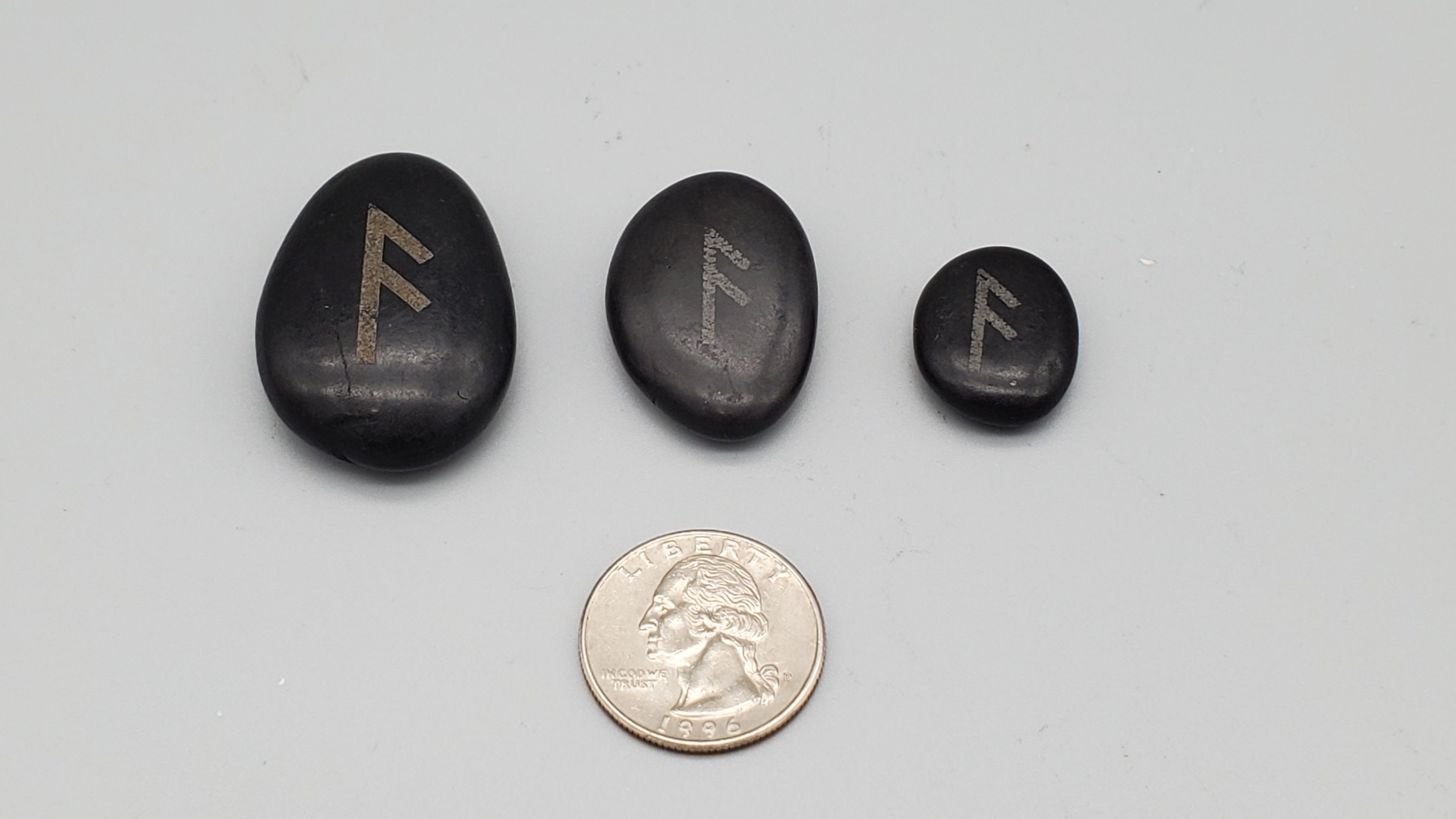 Elder Futhark Runes - Etched Black River Rock - Etsy
