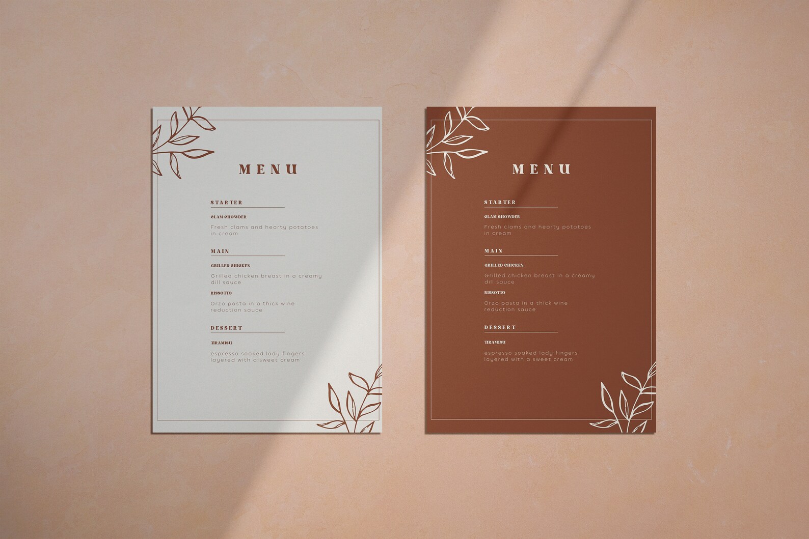Canva Menu Template Restaurant/menu Cards/menu Wedding/custom - Etsy