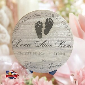 Personalized Baby Announcement Plaque Custom Engraved Wooden Keepsake ...