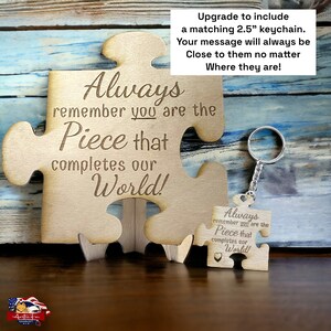 Personalized Wooden Keepsake Puzzle Piece With Custom Engraved Phrase ...