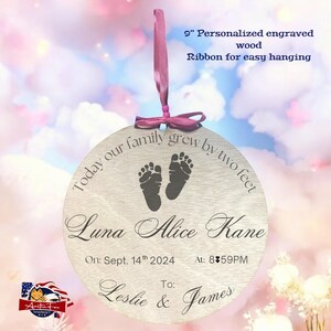 Personalized Baby Announcement Plaque Custom Engraved Wooden Keepsake ...