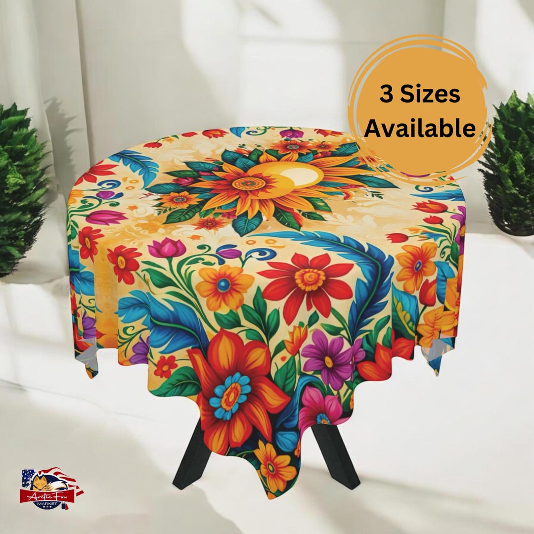 Spanish Heritage Floral Tablecloth Mexican Dining Decor Table Linen for ...