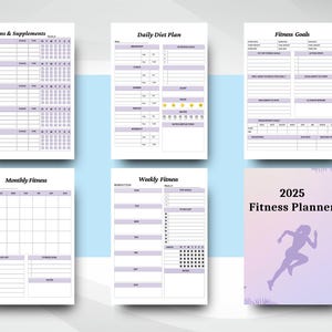 2025 Fitness Planner Editable Printable Workout Journal Track Goals ...