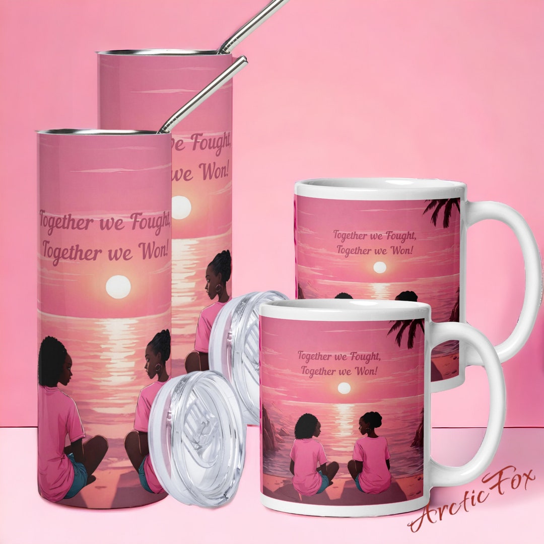 Bestie Breast Cancer Survivor Gift Set Tumbler & Personalized Mug Duo ...