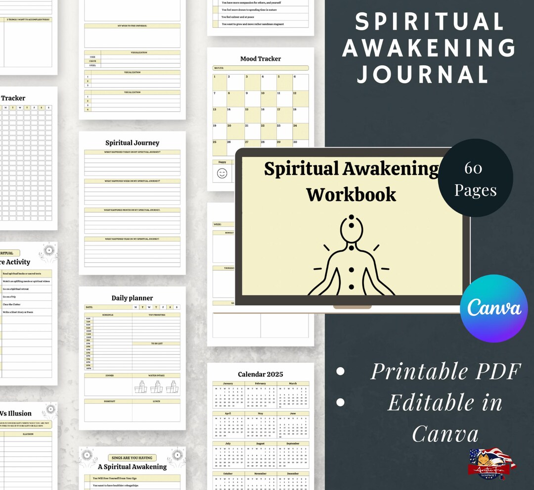 Spiritual Awakening Journal Printable Editable Self Discovery Journal ...