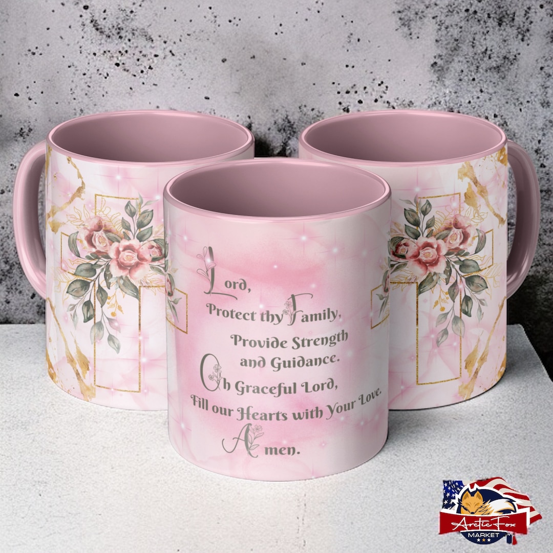 Divine Prayer Ceramic Coffee Mug 11oz/15oz Pink Accent Option Lords ...