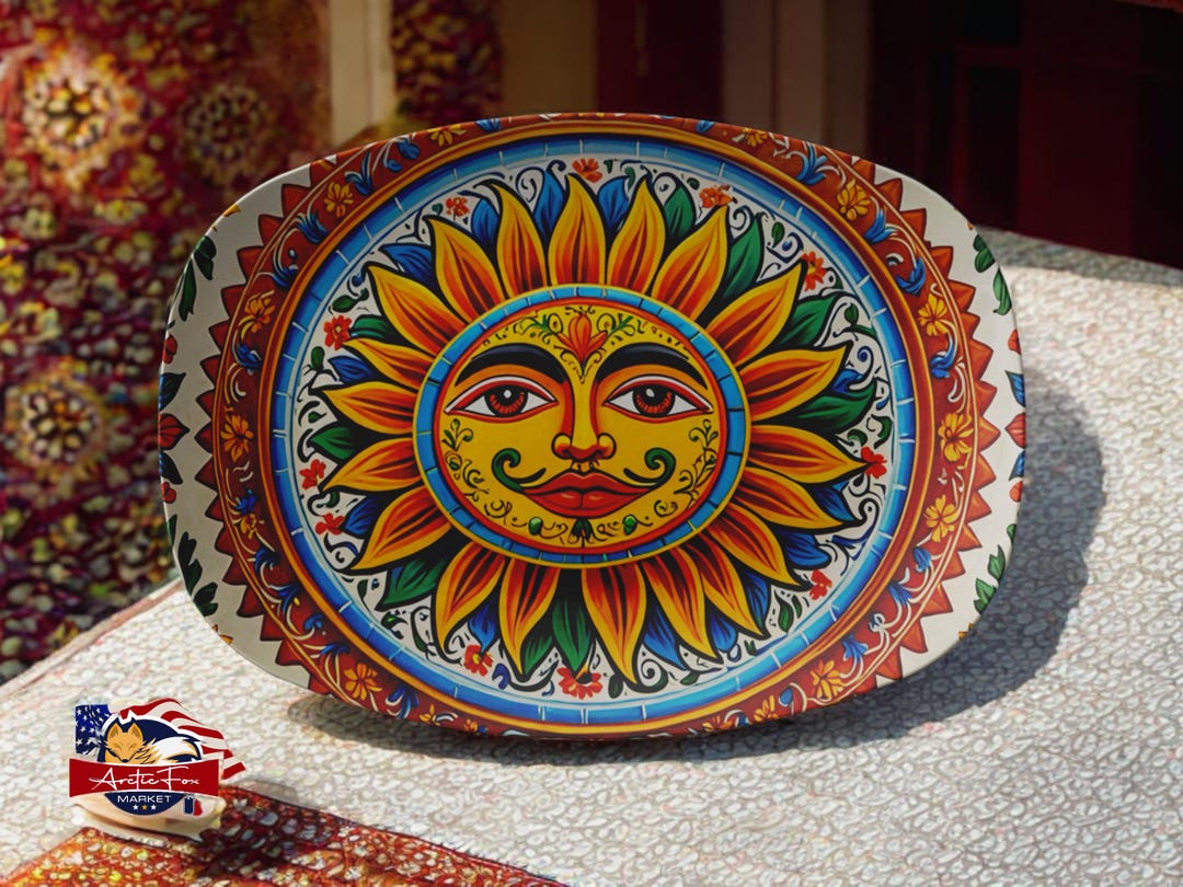 Spanish Heritage Sun Serving Platter Colorful Mexican Mosaic Design ...