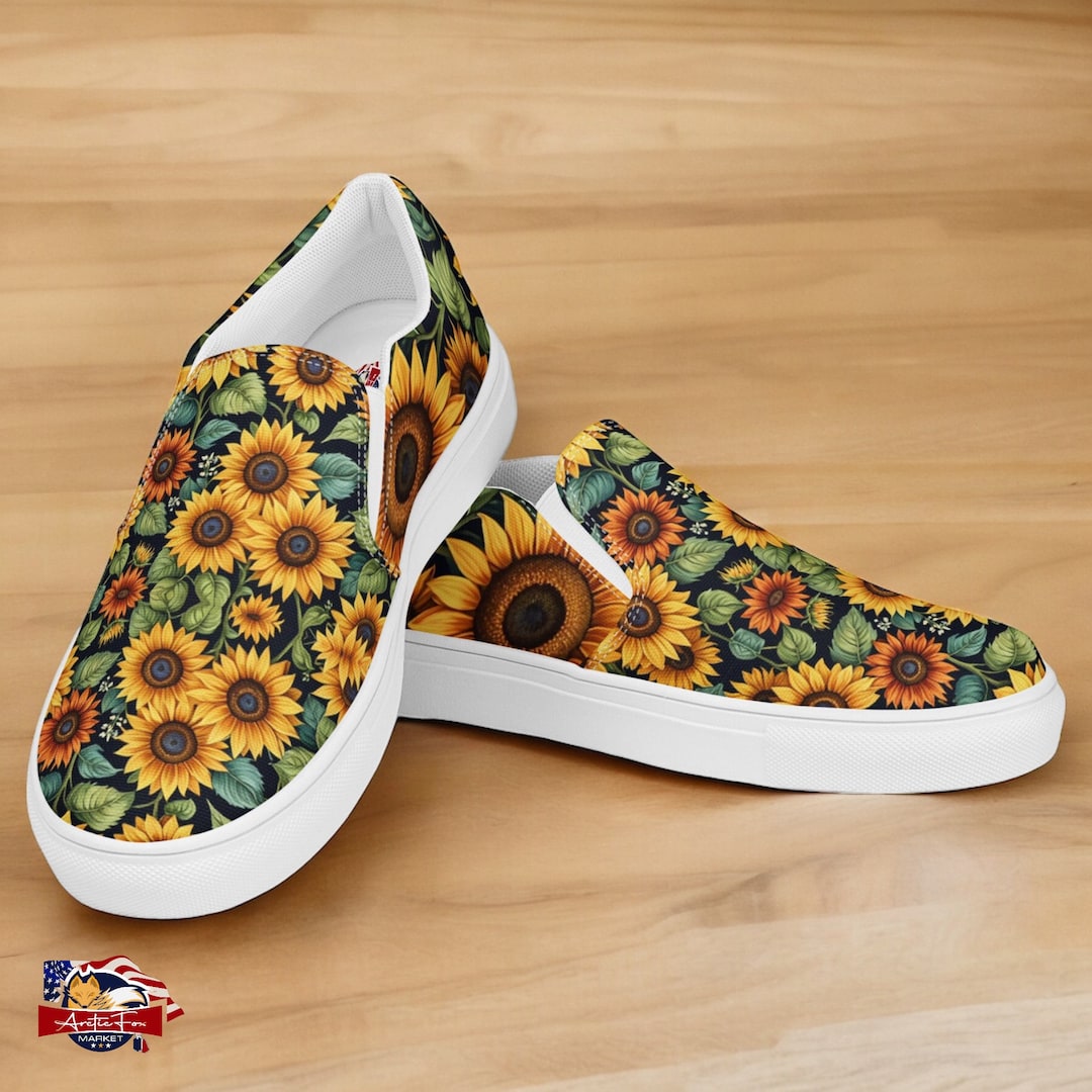 Sunflower Slipon Canvas Shoes Women's Stylish & Comfortable Footwear ...