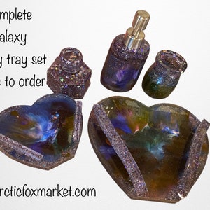 Galaxy Space Themed Vanity Tray Set Soap Dispenser Toothbrush Holder ...