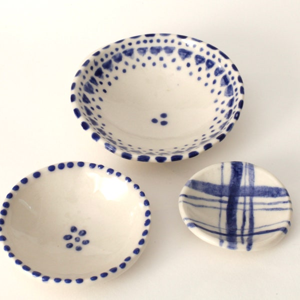 Blue and White Porcelain Trinket Tray - Etsy