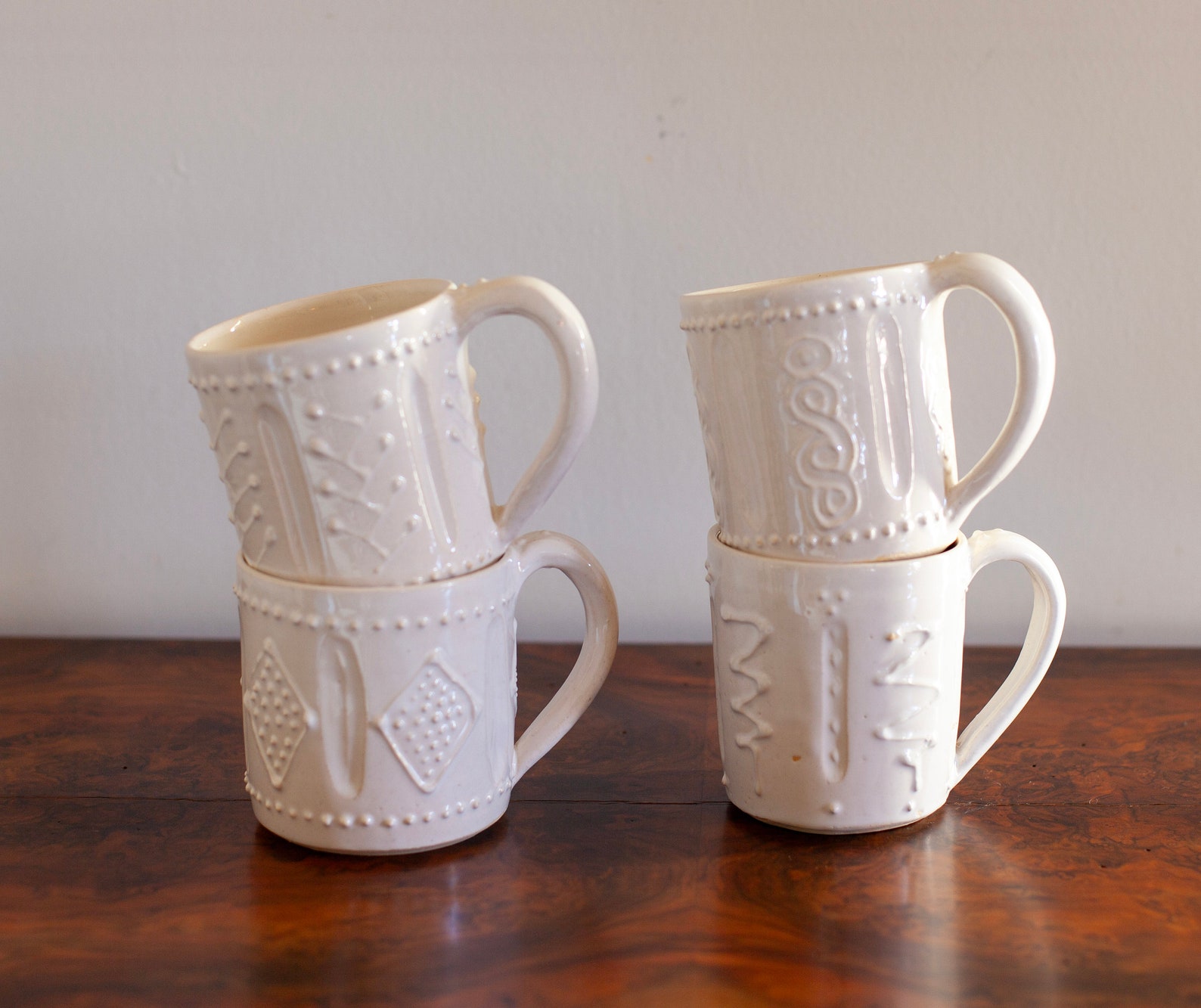 Aran Knit Mug in Stoneware, White Stoneware, Ceramic, Handbuilt, Irish ...