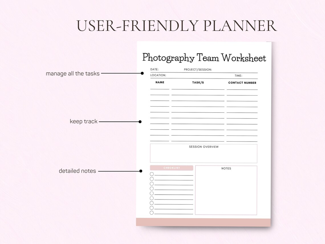 ALL-IN-ONE Photography Planner, Printable Photographer Planner ...