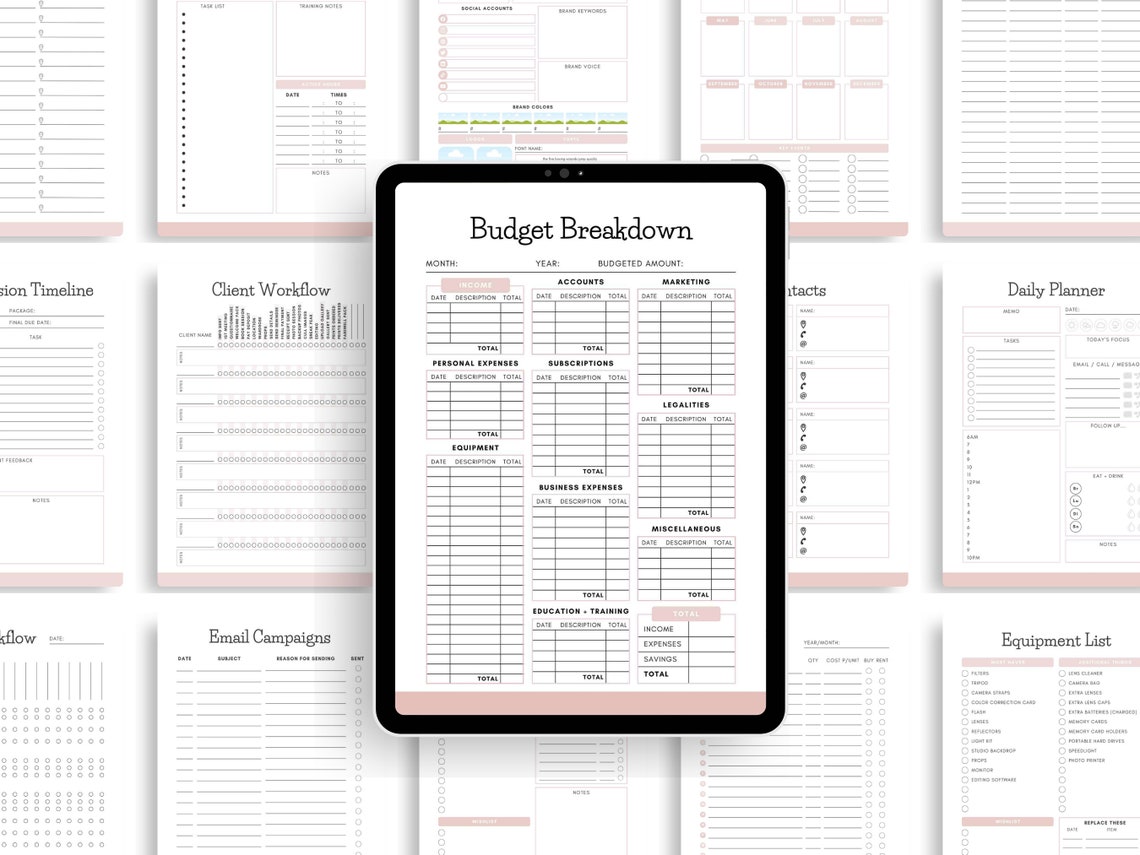 ALL-IN-ONE Photography Planner, Printable Photographer Planner ...