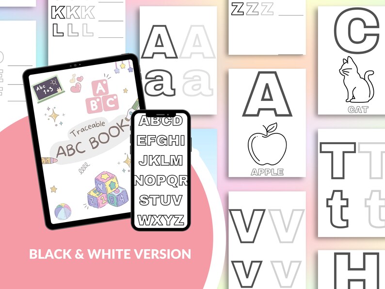 Kids Tracing Book, ABC Tracing Book, Alphabet Tracing Worksheets A-Z ...
