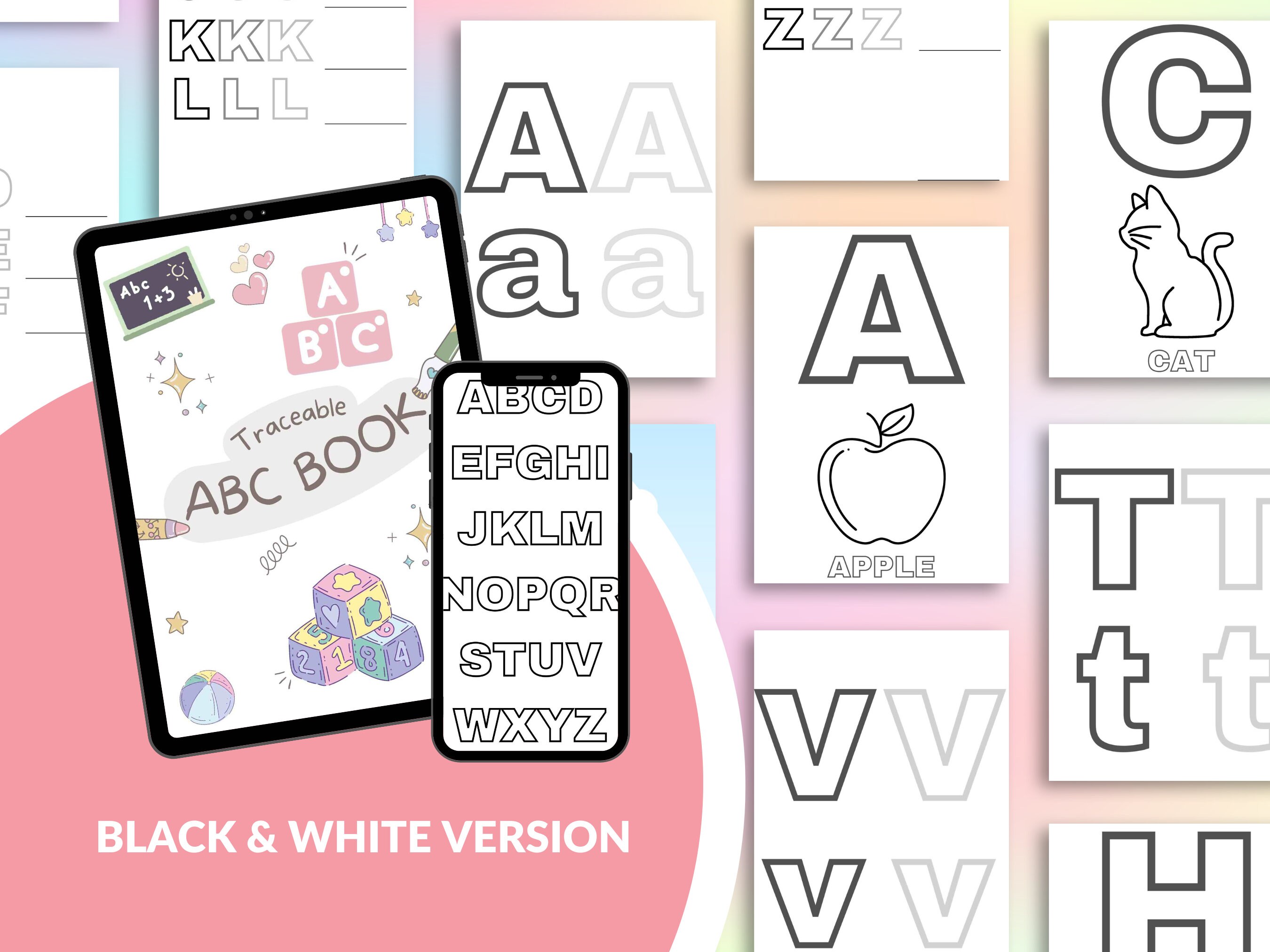 Kids Tracing Book, ABC Tracing Book, Alphabet Tracing Worksheets A-Z ...