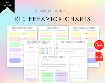 Green Editable Behavior Tracker for Kids, Good Behavior Chart, Toddler ...