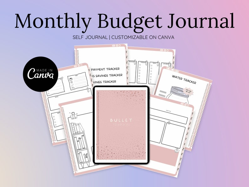Monthly Bullet Journal, Undated Printable Bullet Journal Bundle, Bullet ...