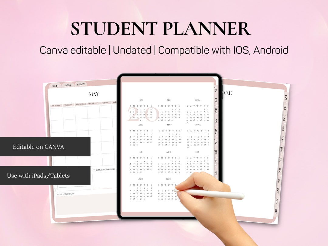 2023 - 2024 Student Planner With Hyperlinks, Student Digital Planner ...