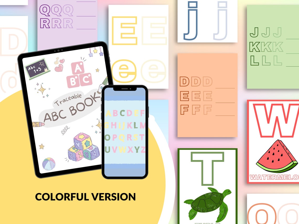 Kids Tracing Book, ABC Tracing Book, Alphabet Tracing Worksheets A-Z ...