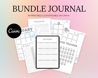 Undated Printable Bullet Journal Bundle, Bullet Journal Printables ...