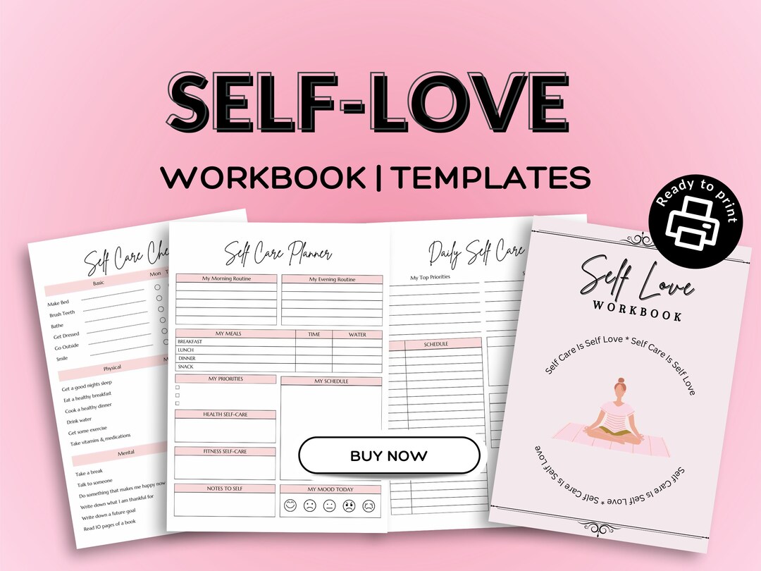 Self-love Workbook, Learn to Love Yourself Worksheets, Self Love ...