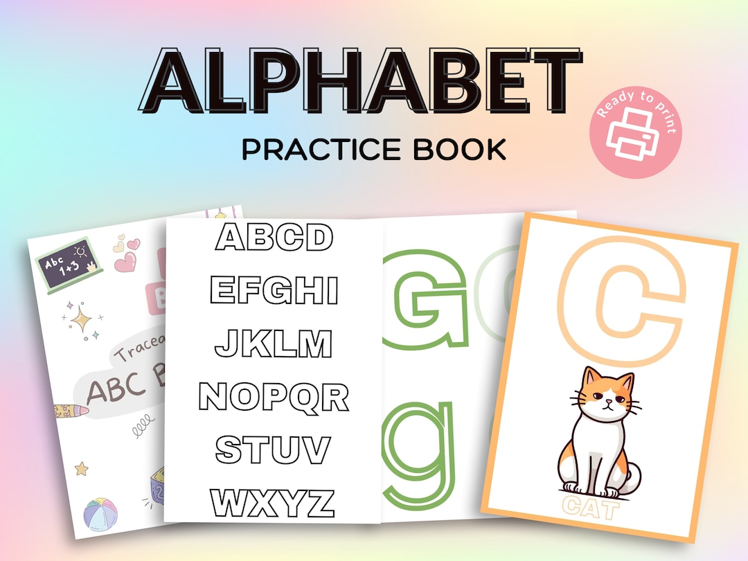 Kids Tracing Book, ABC Tracing Book, Alphabet Tracing Worksheets A-Z ...