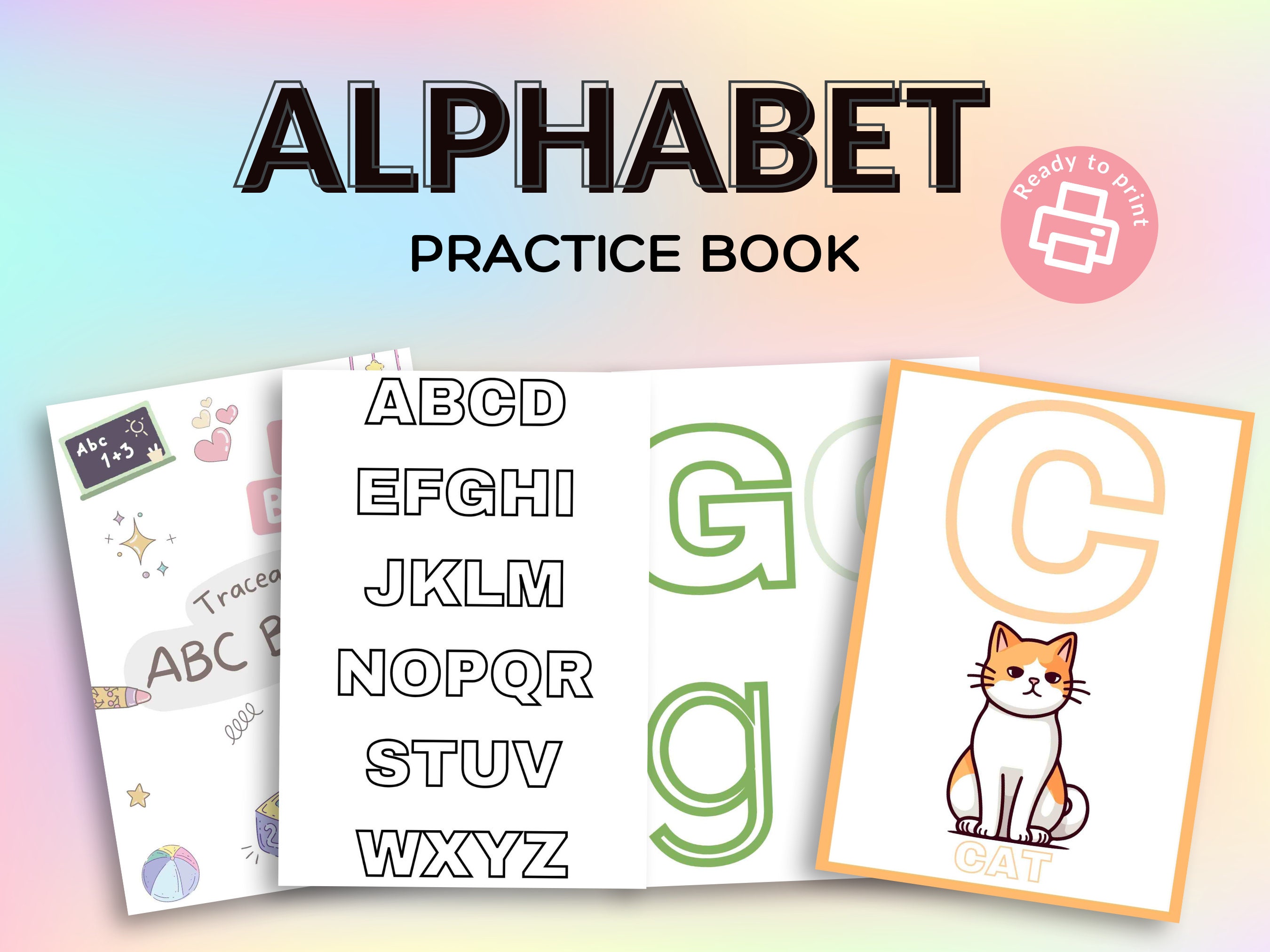Kids Tracing Book, ABC Tracing Book, Alphabet Tracing Worksheets A-Z ...