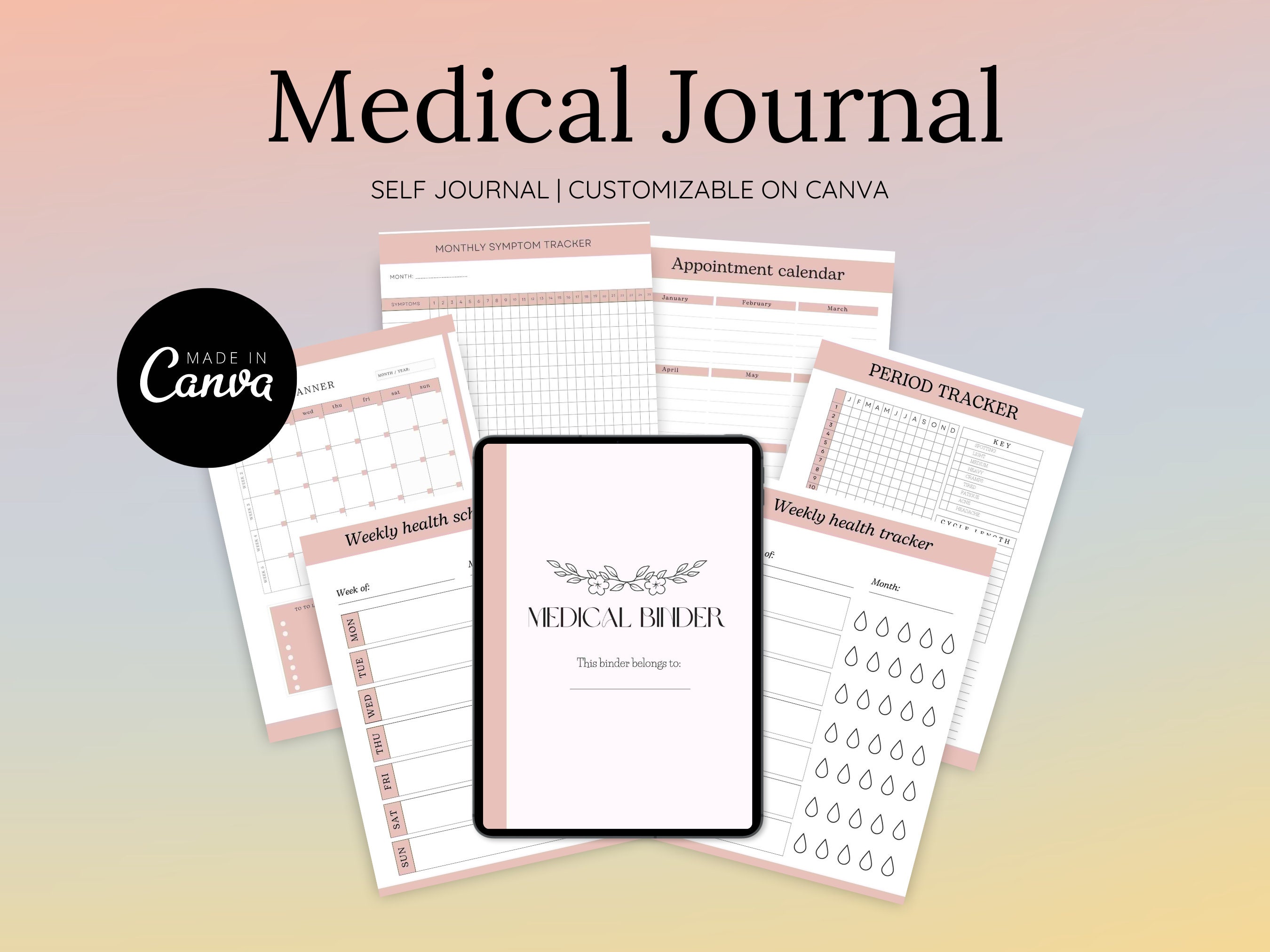 Medical Binder, Binder Printable, Health Care Planner, Health Tracker ...