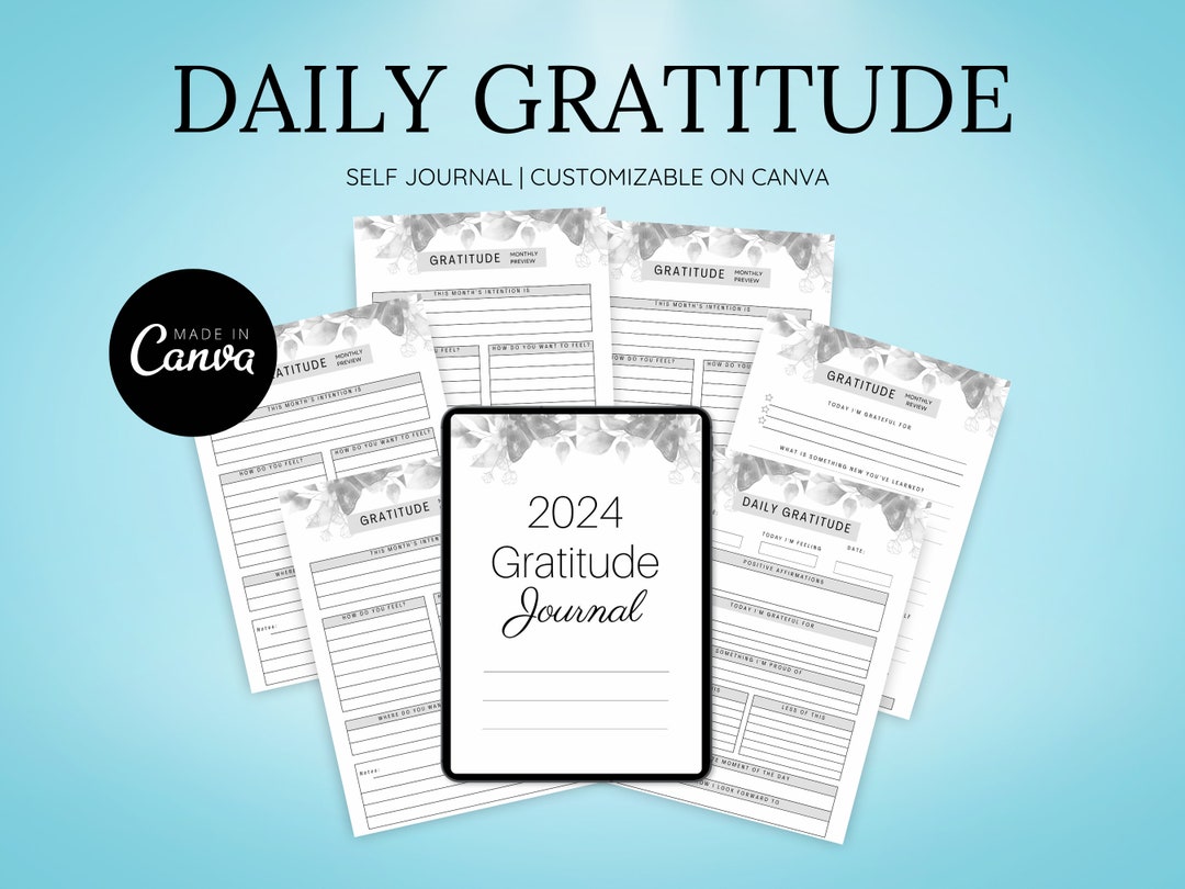 Daily Gratitude Journal, Digital Gratitude Journal, 366 Daily Gratitude ...