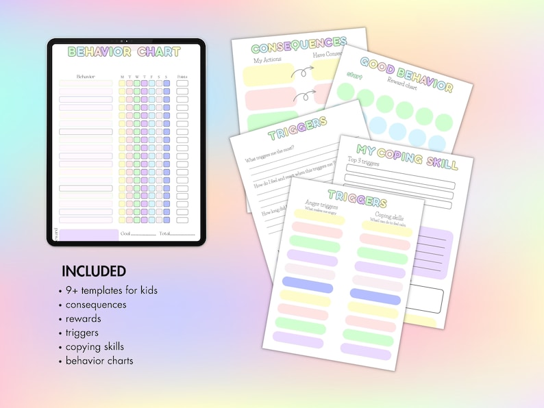 Kids Behavior Chart, Editable Behavior Tracker for Kids, Good Behavior ...