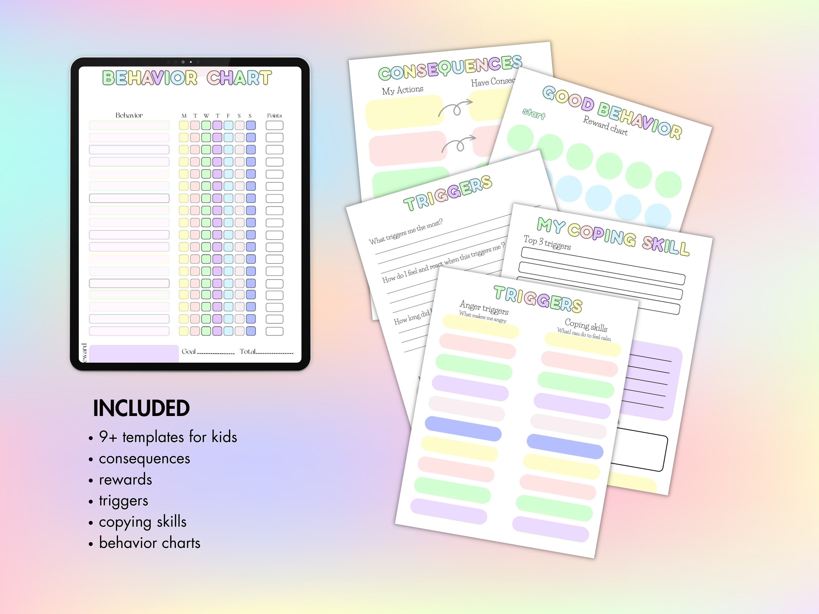 Kids Behavior Chart, Editable Behavior Tracker for Kids, Good Behavior ...