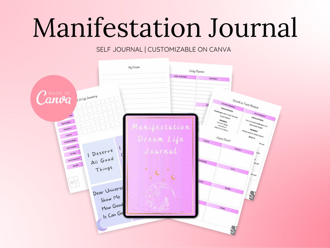 Manifestation Dream Life Journal, Dream Life Visualization Journal ...