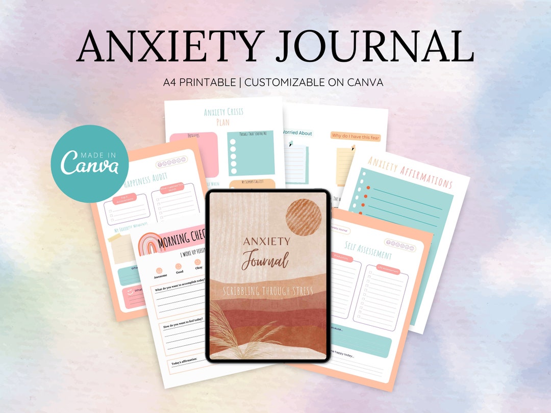 Anxiety Journal Template,therapy Journal, Anxiety Journal, Mental ...