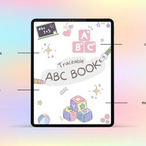Kids Tracing Book, ABC Tracing Book, Alphabet Tracing Worksheets A-Z ...