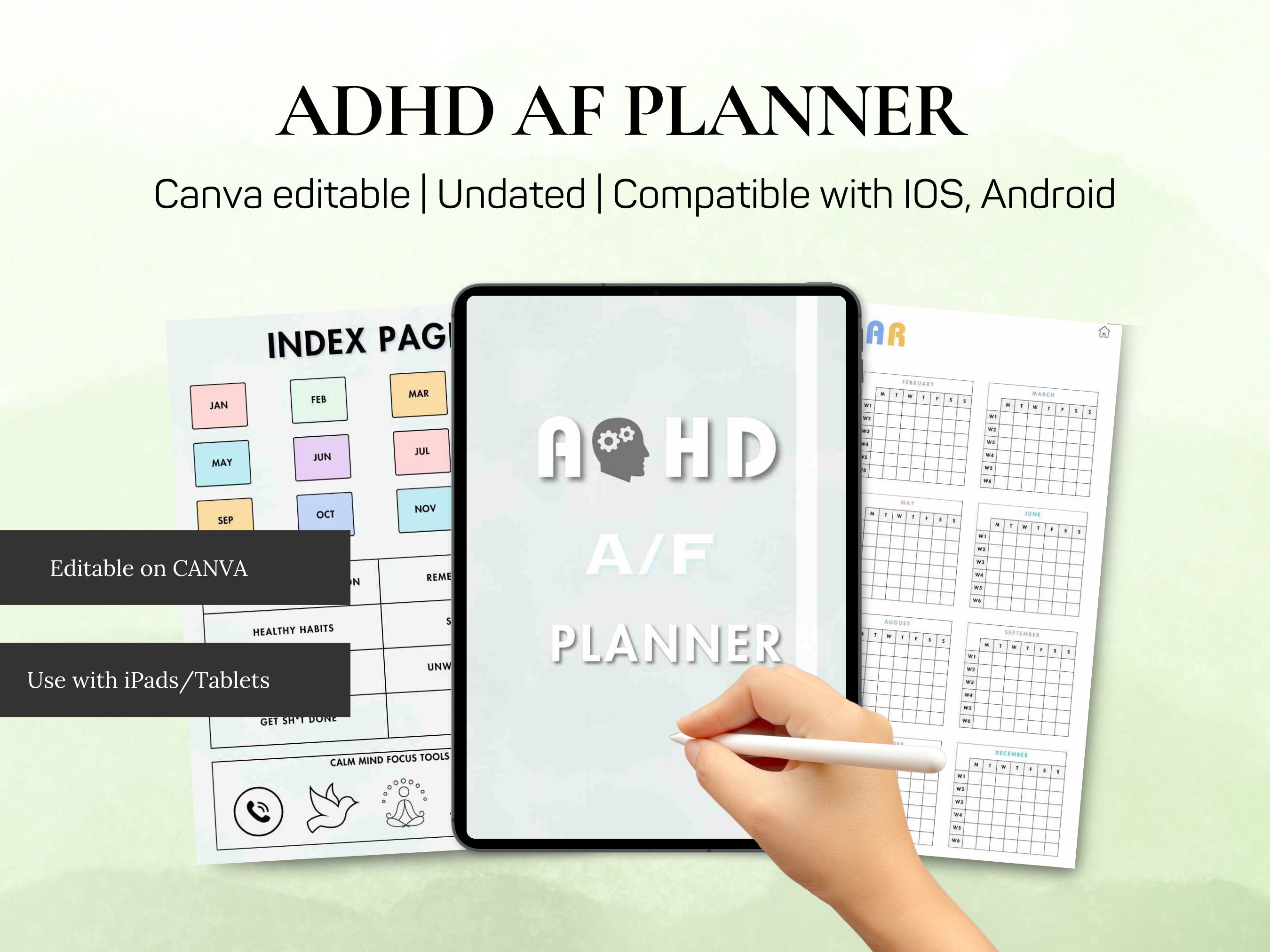 ADHD AF Planner, Adhd Planner Adult, Productivity, ADHD Planner Bundle ...
