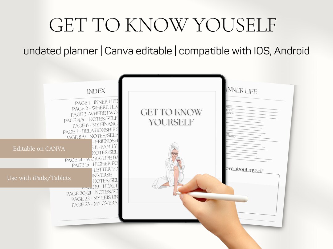 Bundle of Get to Know Yourself Planner, Self Discovery Planner, All ...
