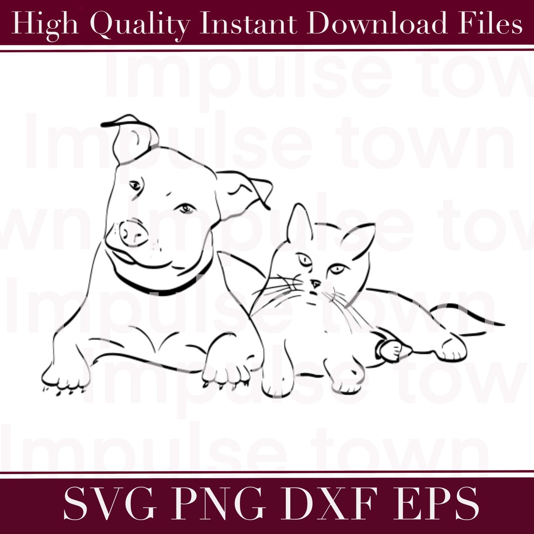 Cat Dog Svg - Etsy
