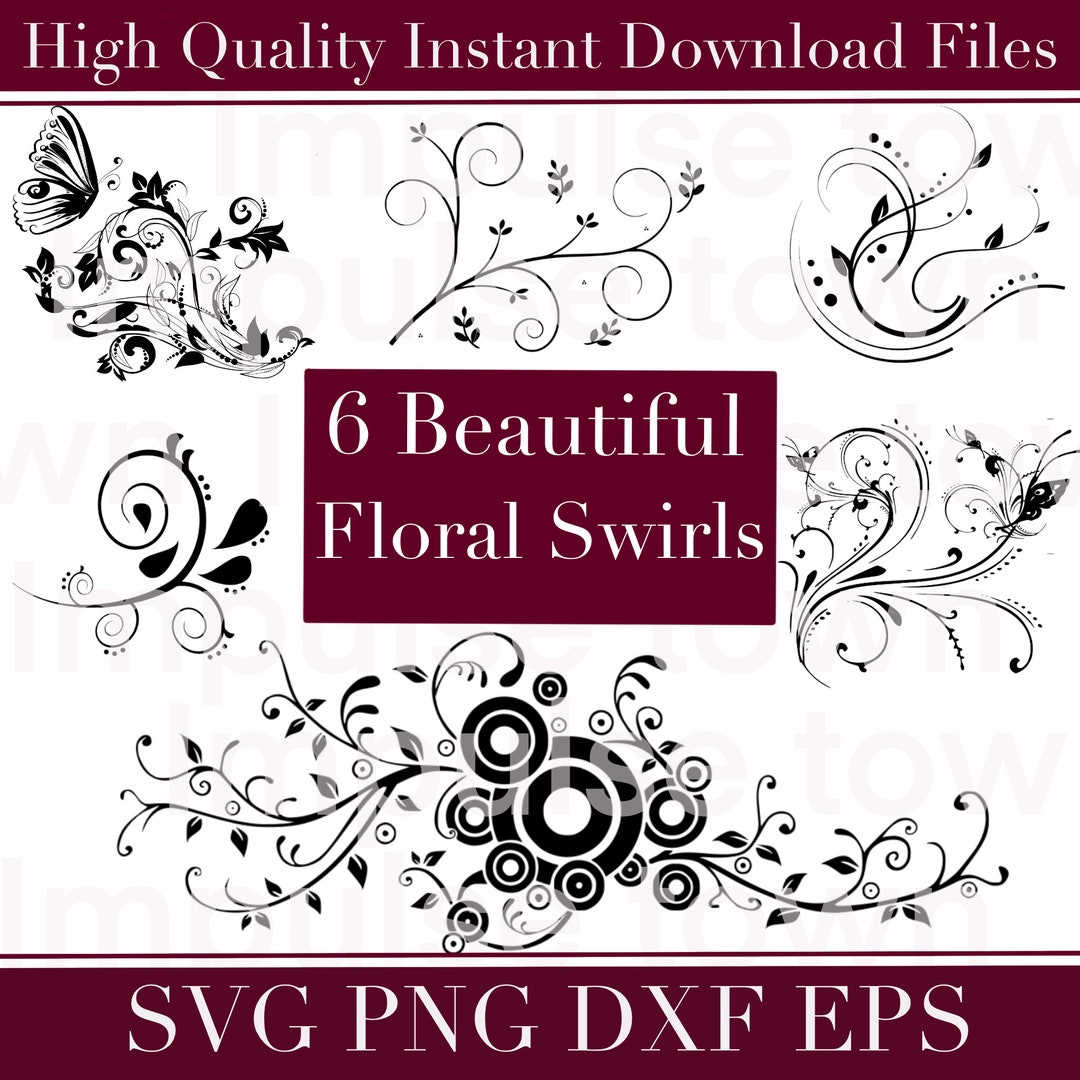 Floral Swirls Svg - Etsy