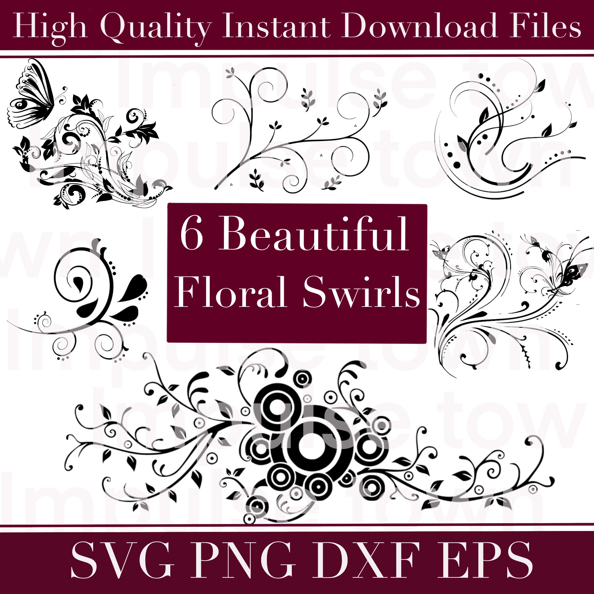 Floral Swirls Svg - Etsy