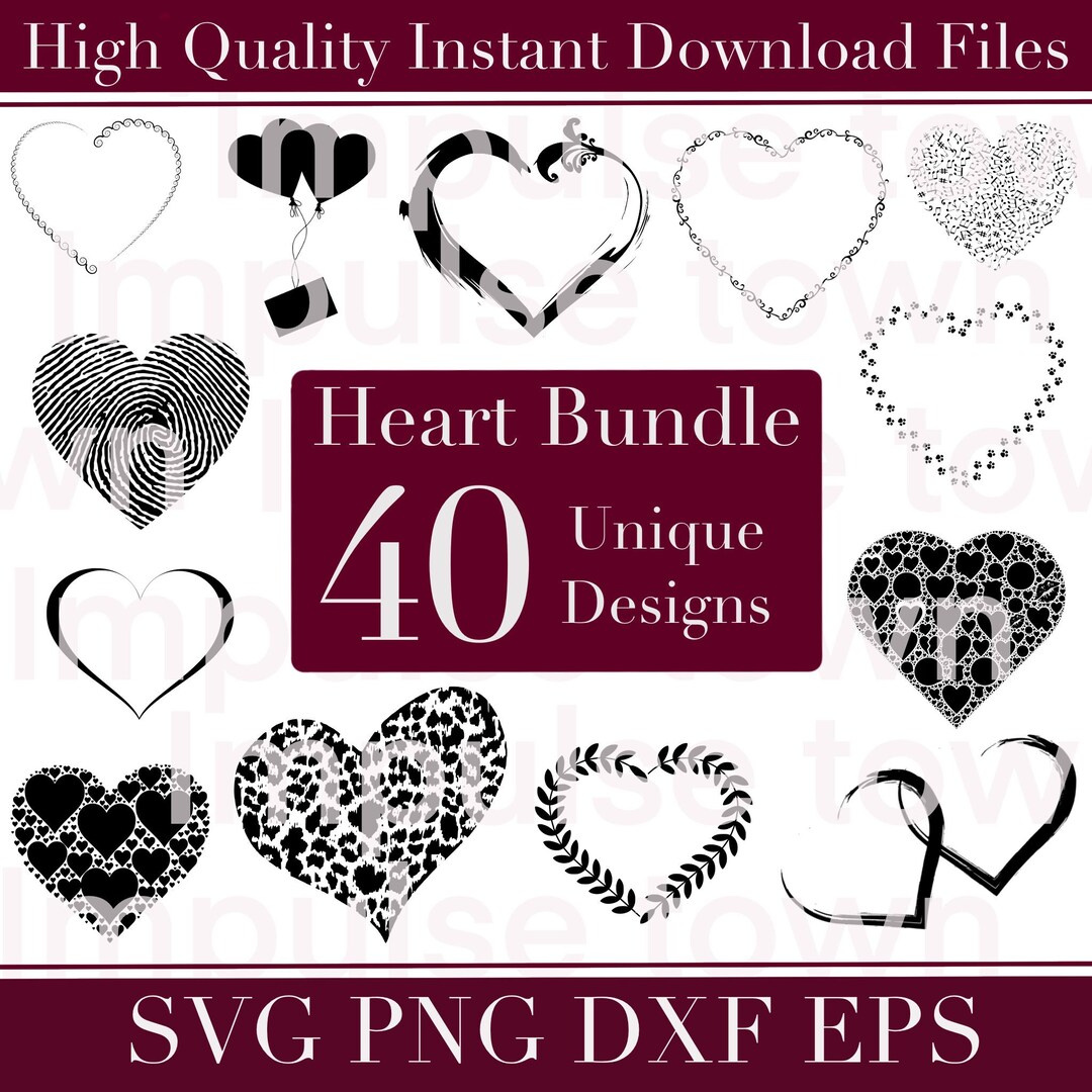Heart Svg Bundle, Valentines Svg Hearts - Etsy