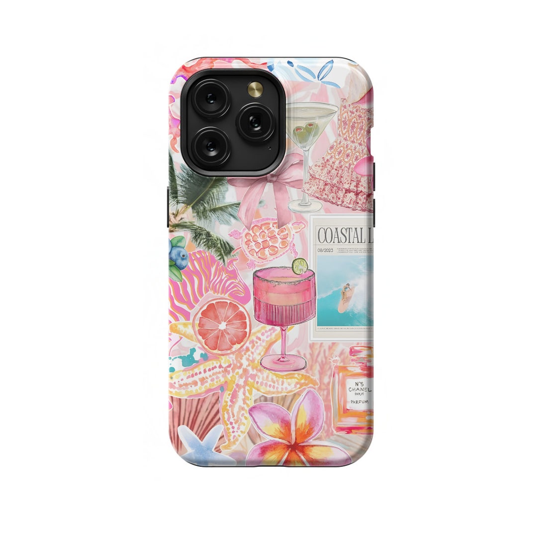 Coastal Preppy Collage Summer Legacy Phone Case 168 for iPhone 17 Pro ...