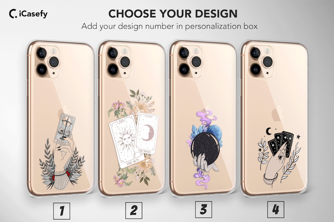 Clear Tarot Card Phone Case Karma Sun Moon Cover for iPhone 16 Pro Max ...