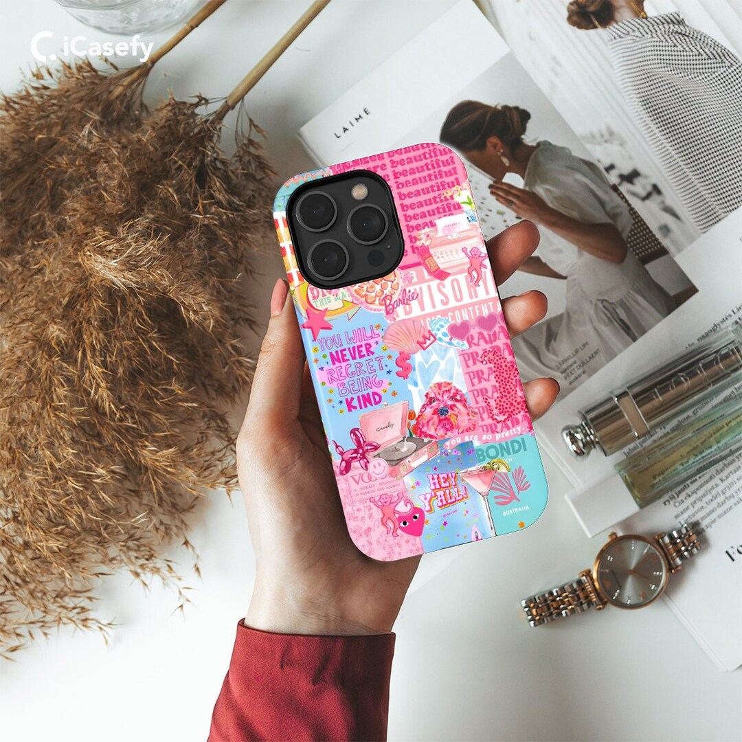 Preppy Pink Phone Case Coquette Aesthetic Collage Cover for iPhone 17 ...