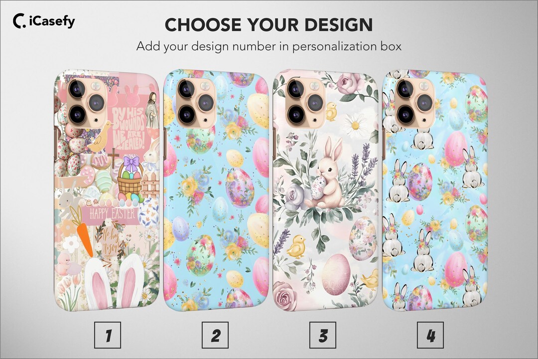 Bunny Easter Case Happy Easter Eggs Spring Phone Cover iPhone 16 Pro Max 16e 15 Plus 13 12 Mini ...
