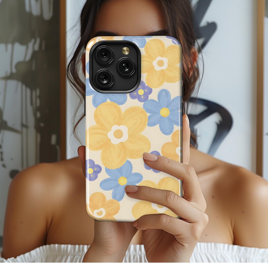 Pastel Daisy Blooms Phone Case for iPhone 16 Pro Max 15 14 Plus 13 12 ...