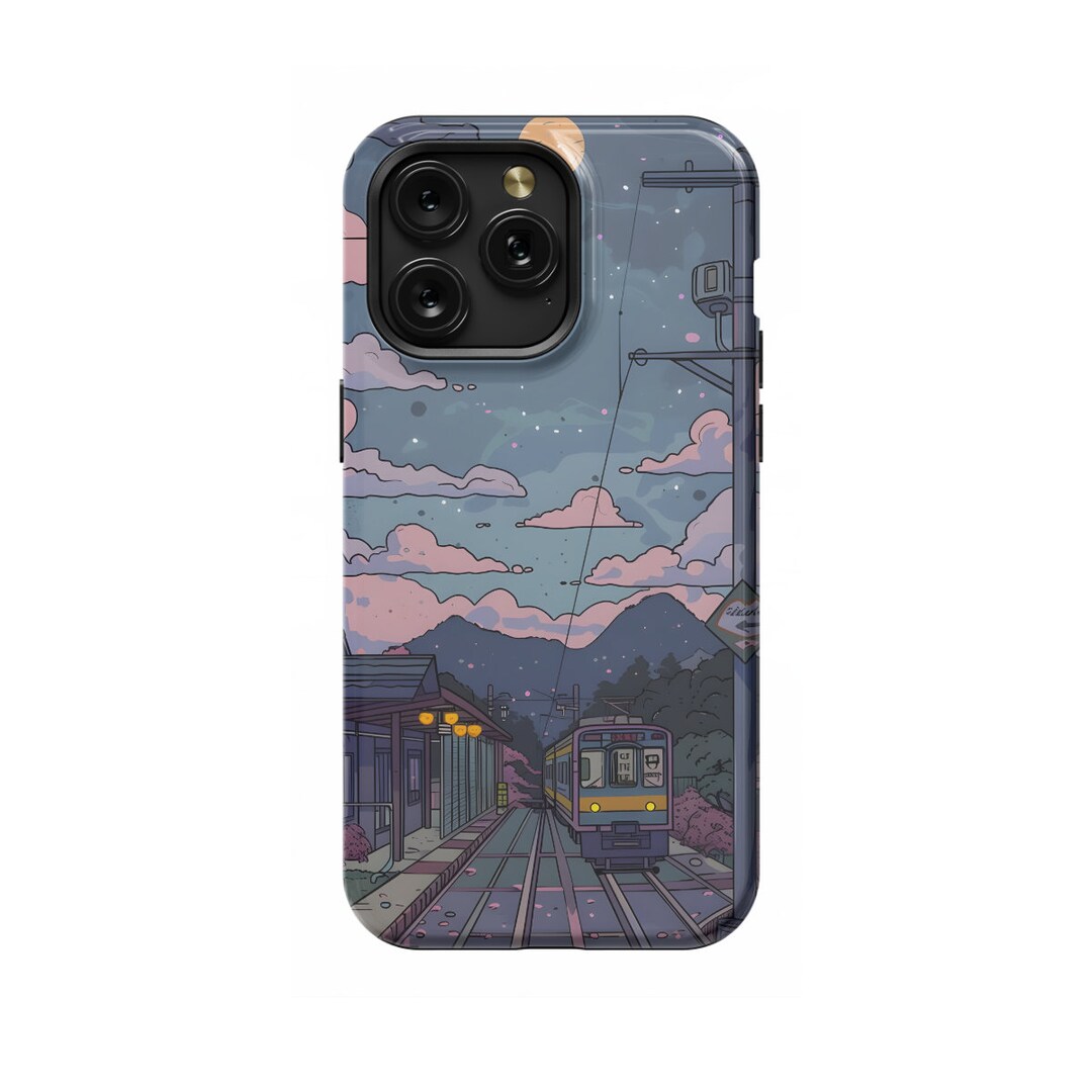 Lofi Train Landscape Cloud Sky Phone Case 297 for iPhone 16 Pro Max 15 ...