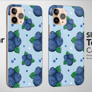Fruit Blueberry Phone Case Summer Wild Berry Seamless Cover for iPhone ...