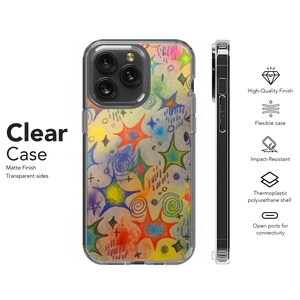 Colorful Sparkly Star Hand Drawn Phone Case for iPhone 17 Pro Max 16 ...